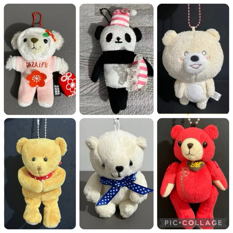Mini Bear Plush Toy Keychains and Charms Anik2 preloved from Japan ...