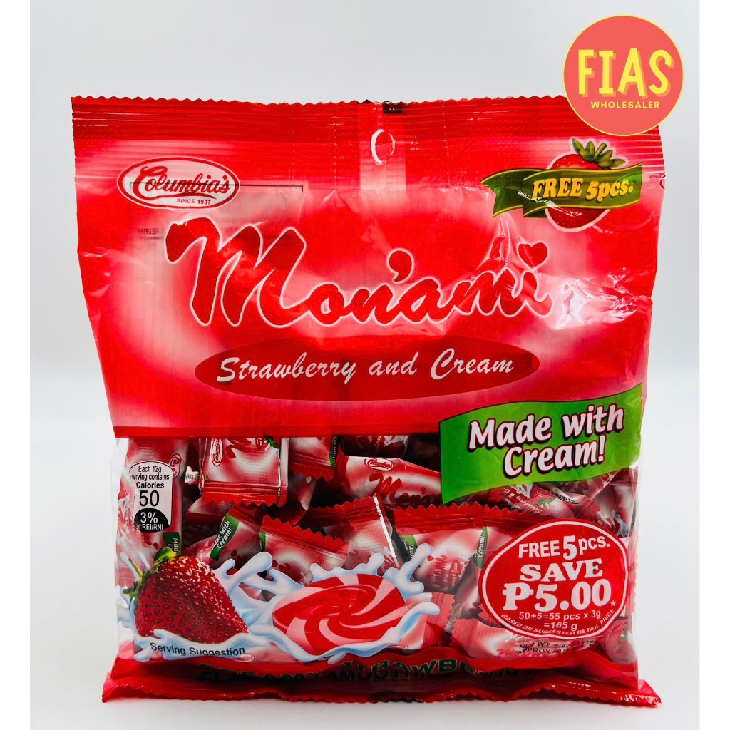 55 pcs Monami Strawberry and Cream Candy | Shopee Philippines