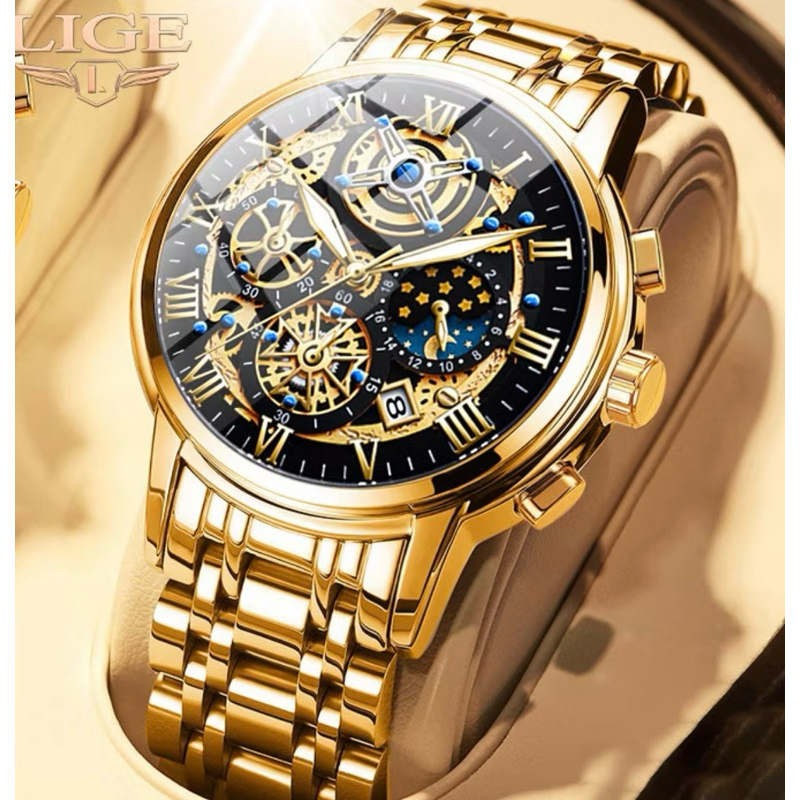 LIGE Men Smart Watch Heart Rate Monitor Sports Waterproof Men's Watches ...