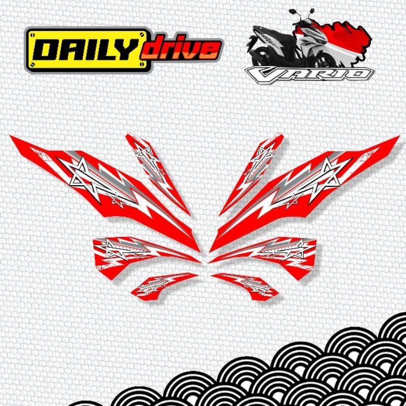 Honda Click125i V3 / V4 Indo Star Lightning Concept Decal | Shopee ...