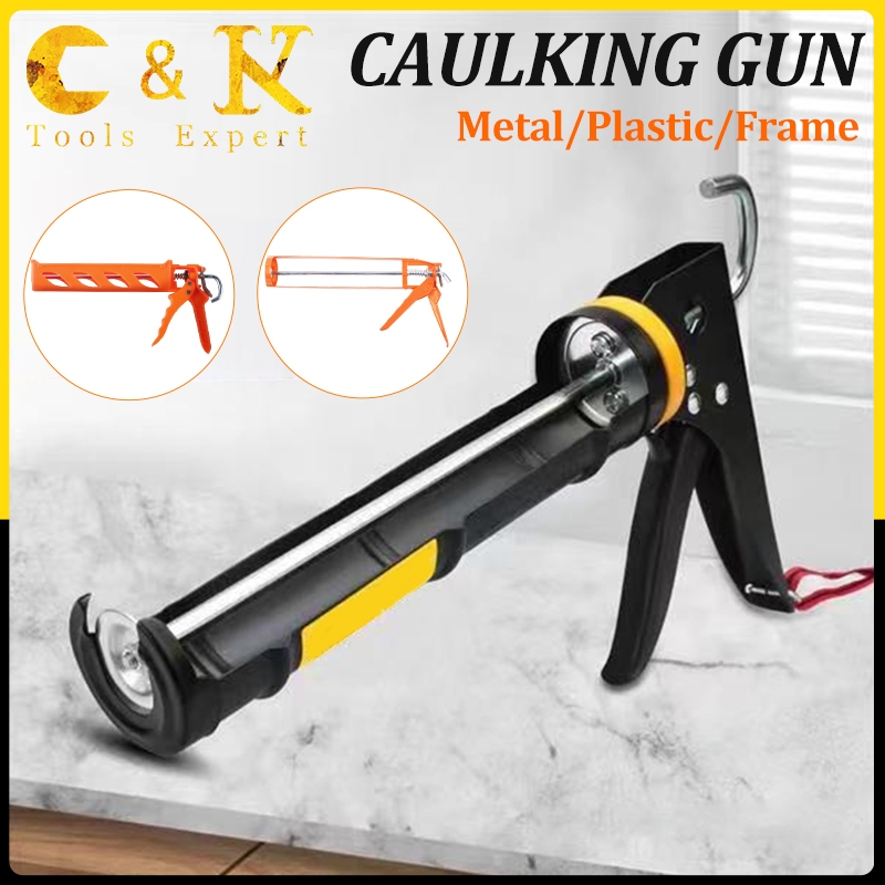 C&K 9" /10" Caulking Gun Metal/Plastic/Frame Silicone Sealant Gun Glue ...