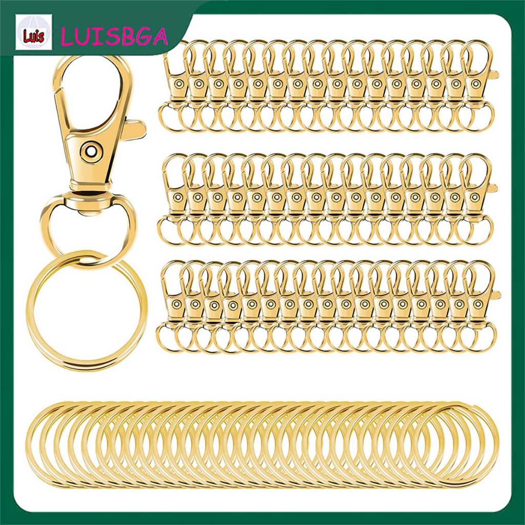 100pcs Metal Split Keychain Rings DIY Jewelry, Craft Keyrings Lobster ...