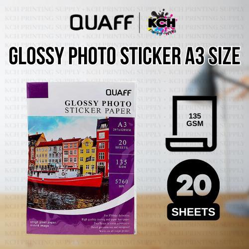 A3 QUAFF Photo Sticker Paper Glossy 135gsm 20sheets | Shopee Philippines