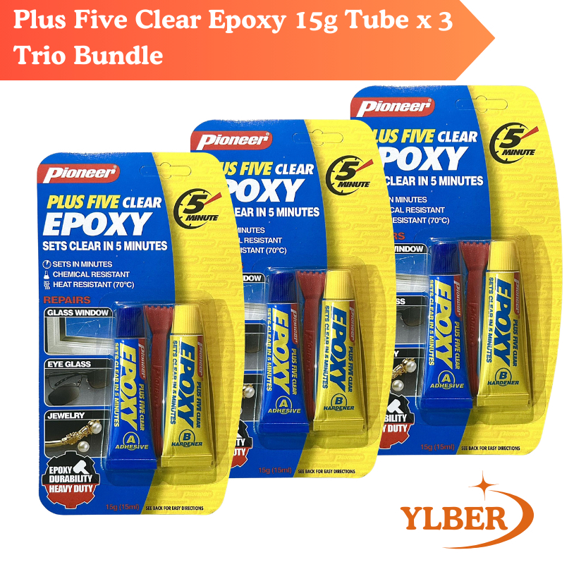 Pioneer Plus Five Clear Epoxy 15g Tube Trio Bundle | Shopee Philippines