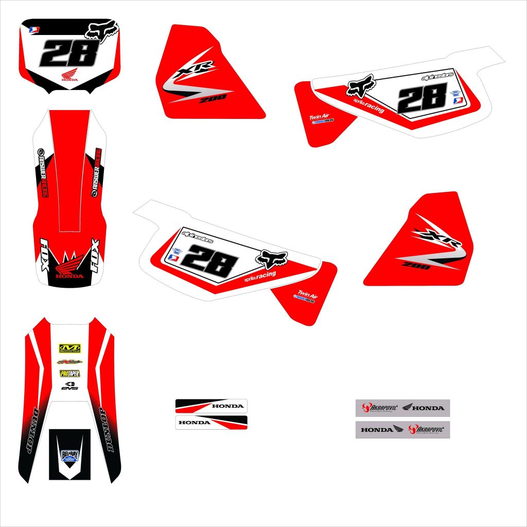 Honda XR 200 ( 2004 - 2012 ) Graphics Kit Sticker Decal [ DS_REV.001 ...