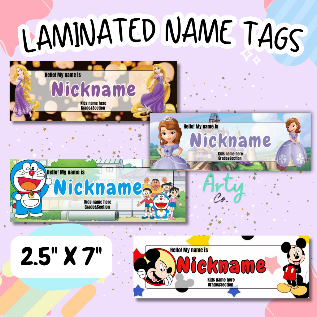 NAME TAG LAMINATED PERSONALIZED TAG (BACK TO BACK PRINT AND LAMINATE ...