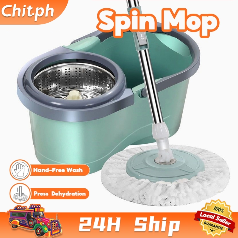 CHIT Spin Mop With Squeezer And Bucket 360° Rotating Floor Mop Tornado ...
