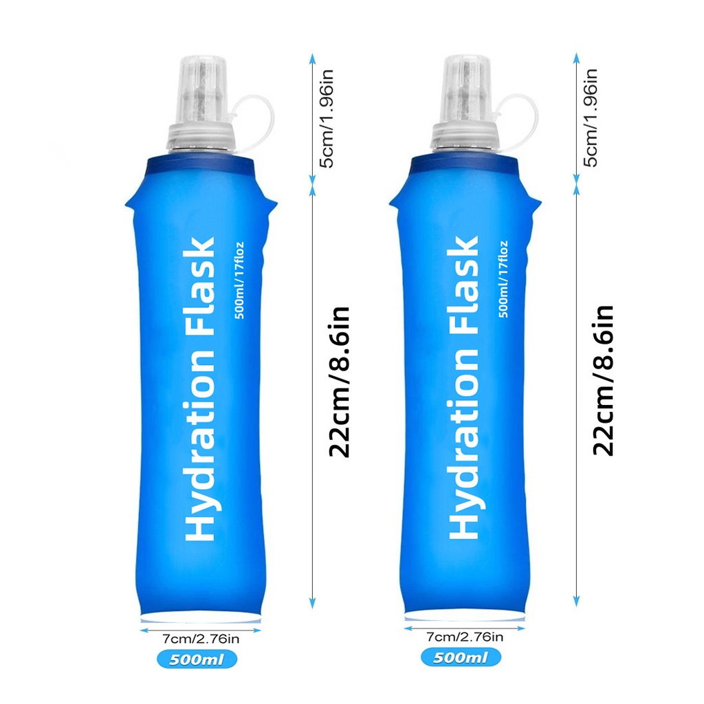 COD 500ml TPU Soft Flask Silicone Foldable Soft Water Bottle Sport ...