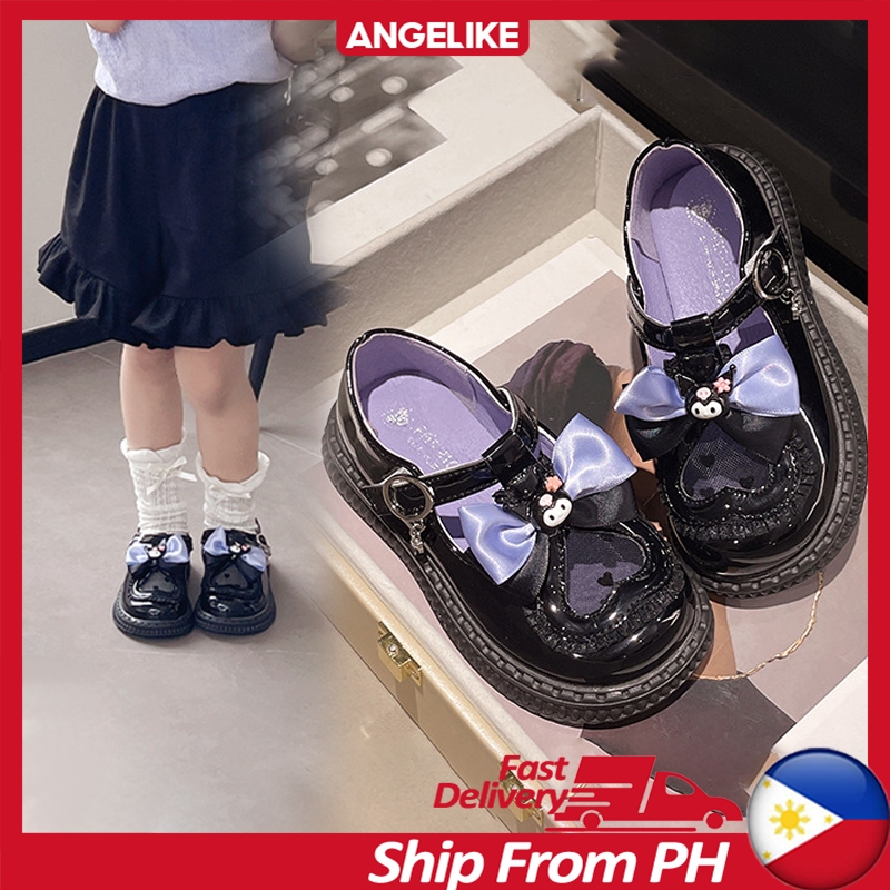 ANGELIKE Kuromi Girls Shoes Princess T-Strap Leather Shoe for School ...