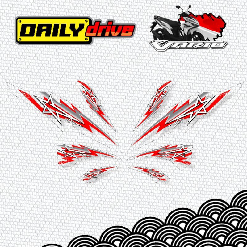 HONDA CLICK 125 V3 STAR TRANSPARENT DECAL DESIGN FOR WHITE COVER ONLY ...