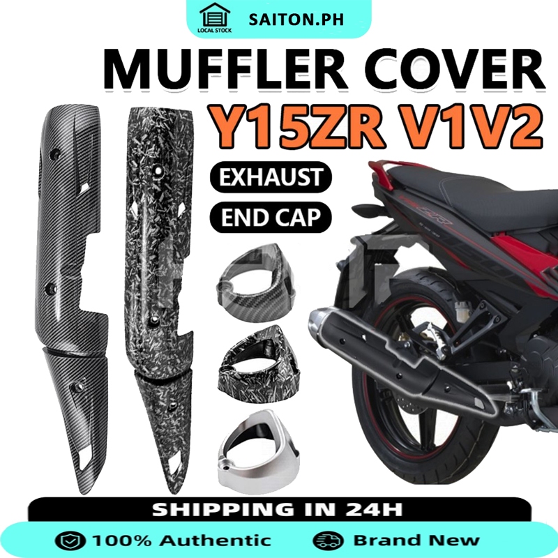Y15ZR V1 V2 Exhaust Pipe Cover Ekzos Cover Carbon Black End Cap Y15 ...