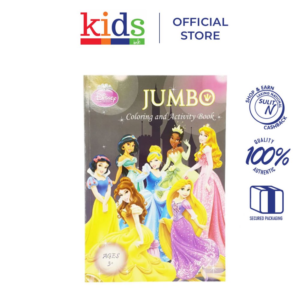 Disney Princess Jumbo Coloring and Activity Book - Kids Ink | Shopee ...