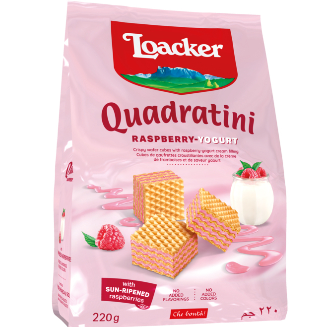 Loacker Quadratini Raspberry-Yoghurt Bite Size Wafer [220g] | Shopee ...