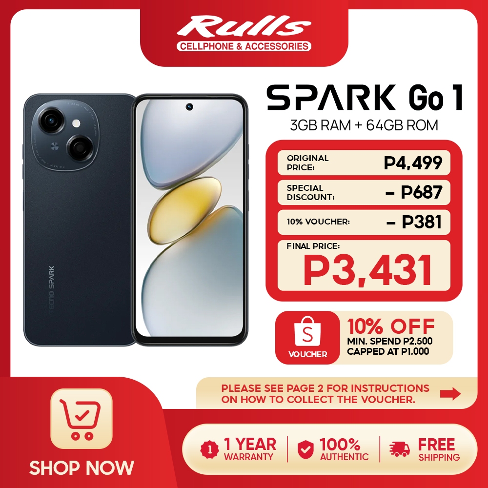 TECNO Spark Go 1 Smartphone | 3GB+64GB | 5000mAh Battery | Unisoc T615 Processor | 120Hz Display ...