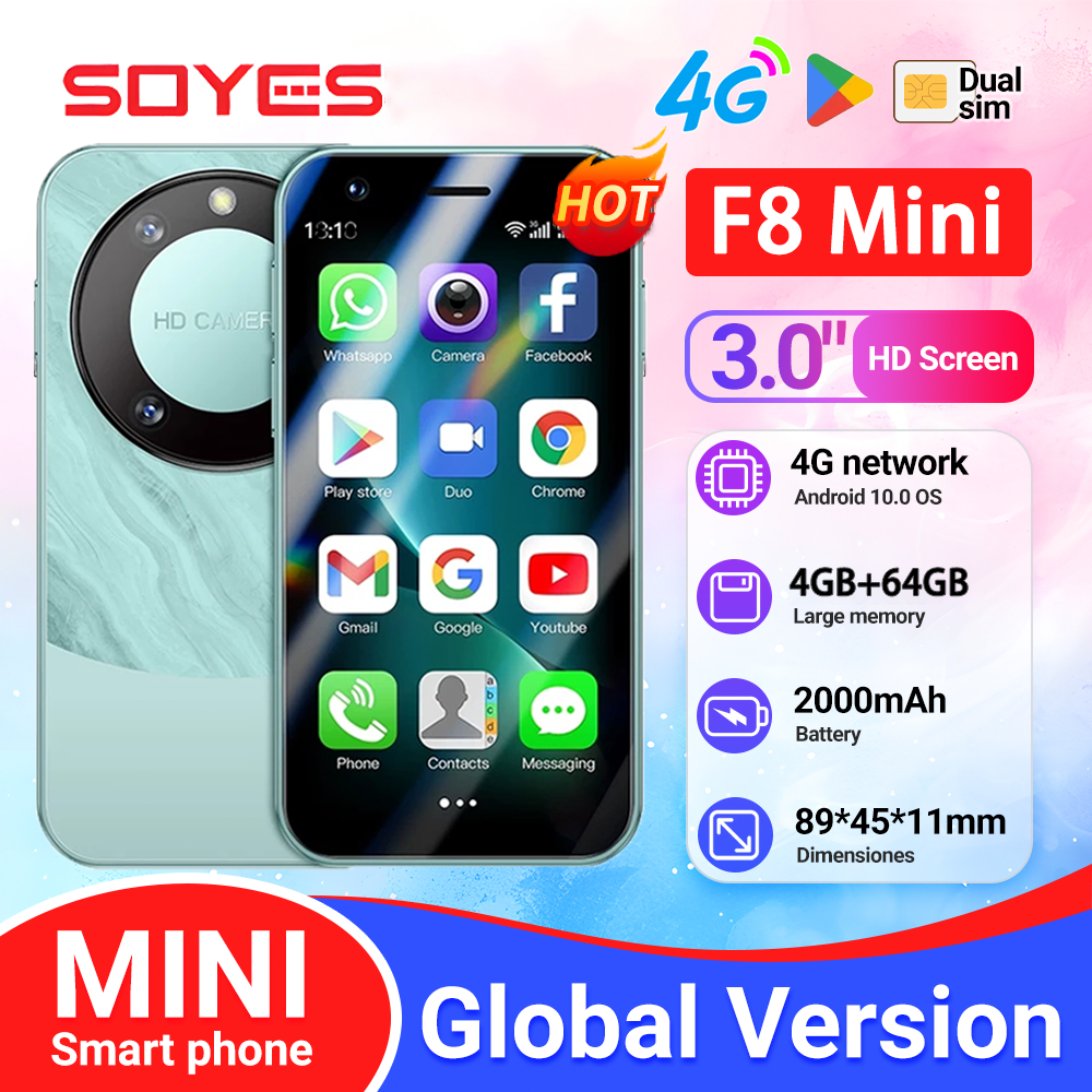 SOYES F8 Pro Max Mini Smartphone 3Inch 4GB RAM+64GB ROM 4G Network Dual SIM 2000mAh Mobile phone ...