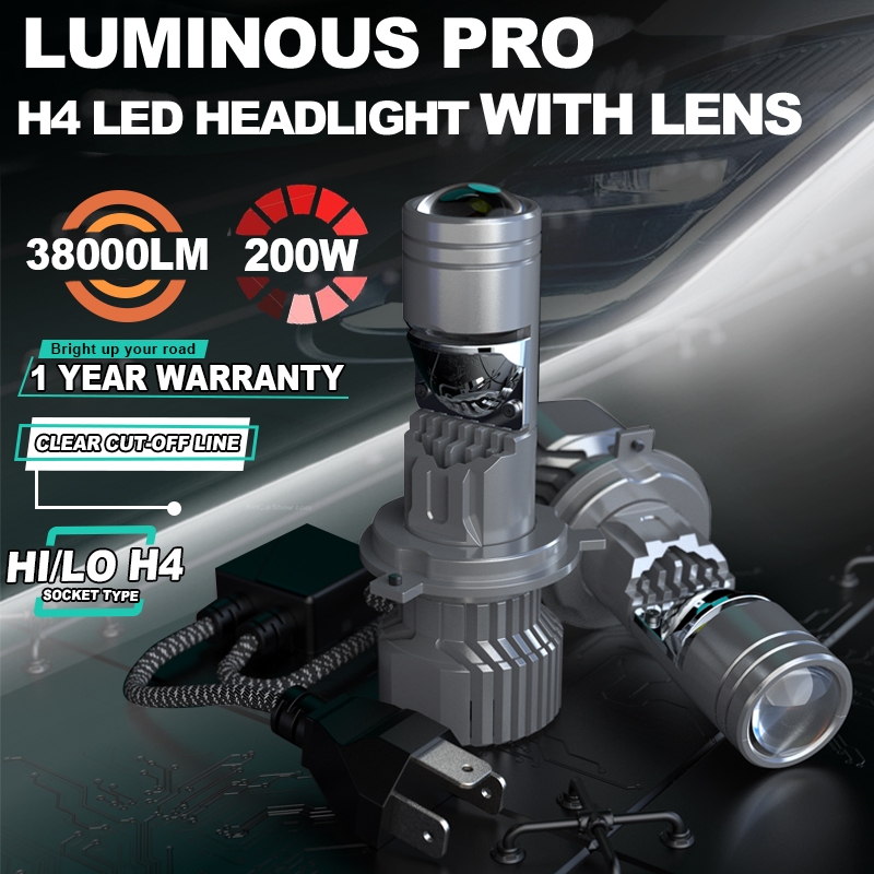 NeoGlow Luminous Pro h4 led headlight for car 200W 38000LM 6500K H4 car LED Headlight Plug and ...