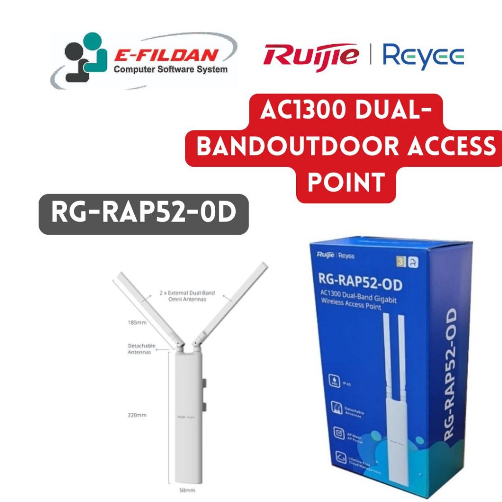 Ruijie Reyee RG-RAP52-OD AC1300 DUAL-BAND OUTDOOR ACCESS POINT | Shopee ...