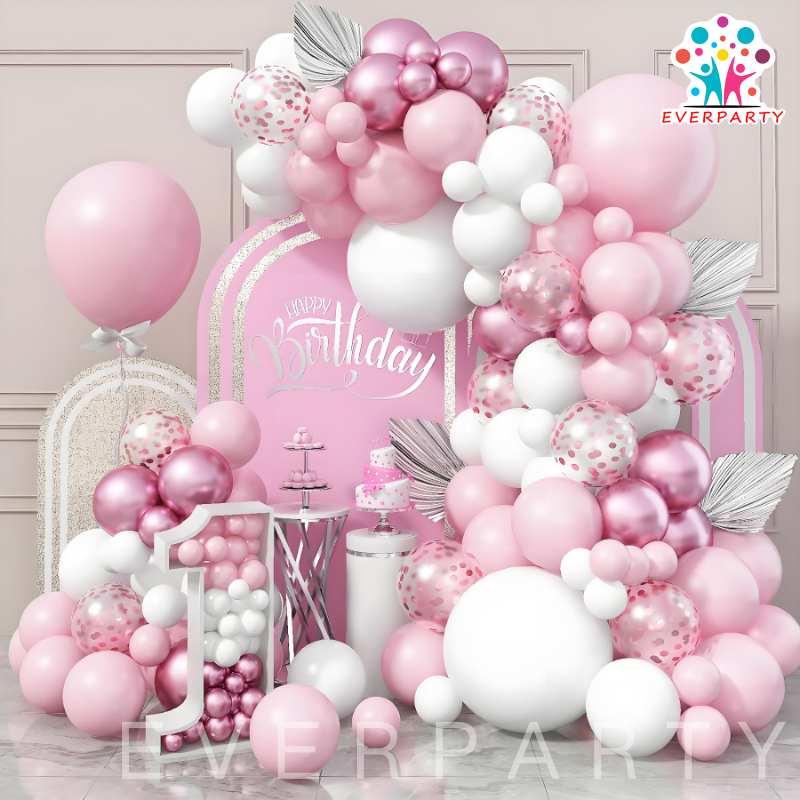 Pink Balloon SET Party Baby Girls Birthday Decorations DIY Latex Arch ...