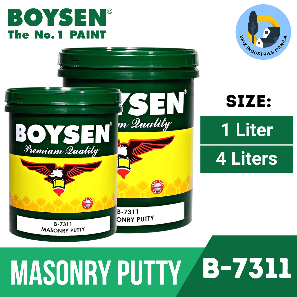 Boysen Masonry Putty 4 Liters (Gallon) B-7311 Water Based Masilya Brix ...