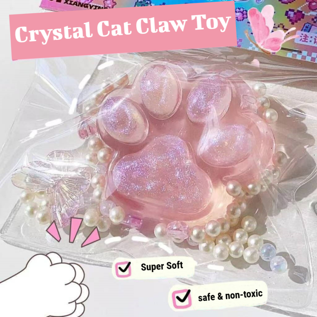 Cat Squishy Toy Kawaii Plush Cat Paw Stress Relief Squeeze Toy Mini ...