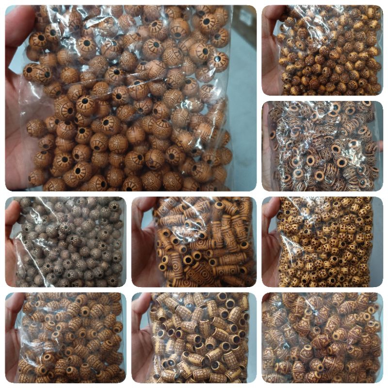 wooden beads big assorted 250grams | Shopee Philippines