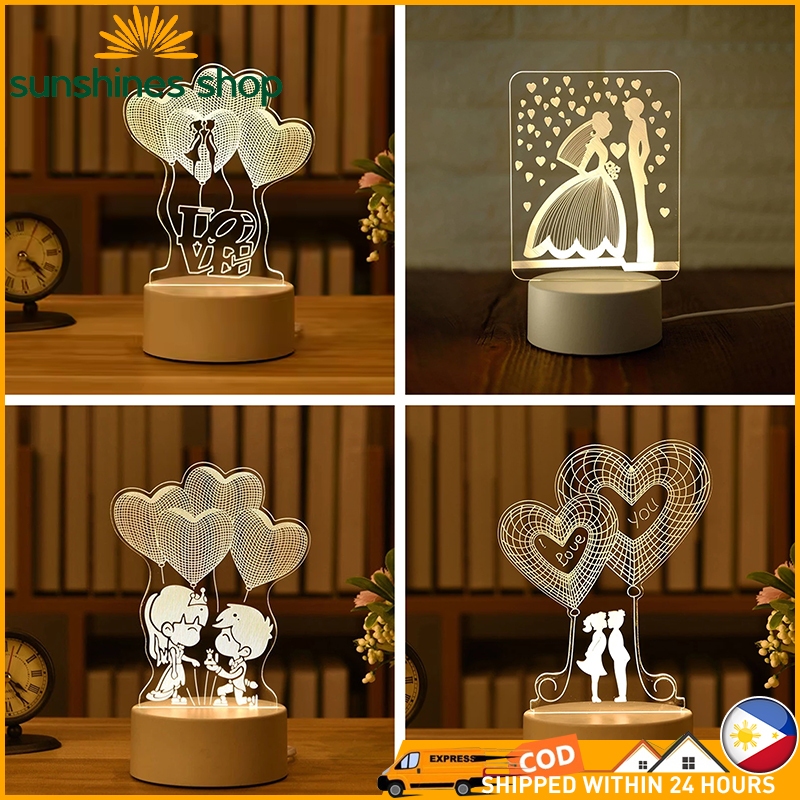 Aesthetic Lamp 3d Lamp Shade Bedroom Night Light Decor Led Lamp ...