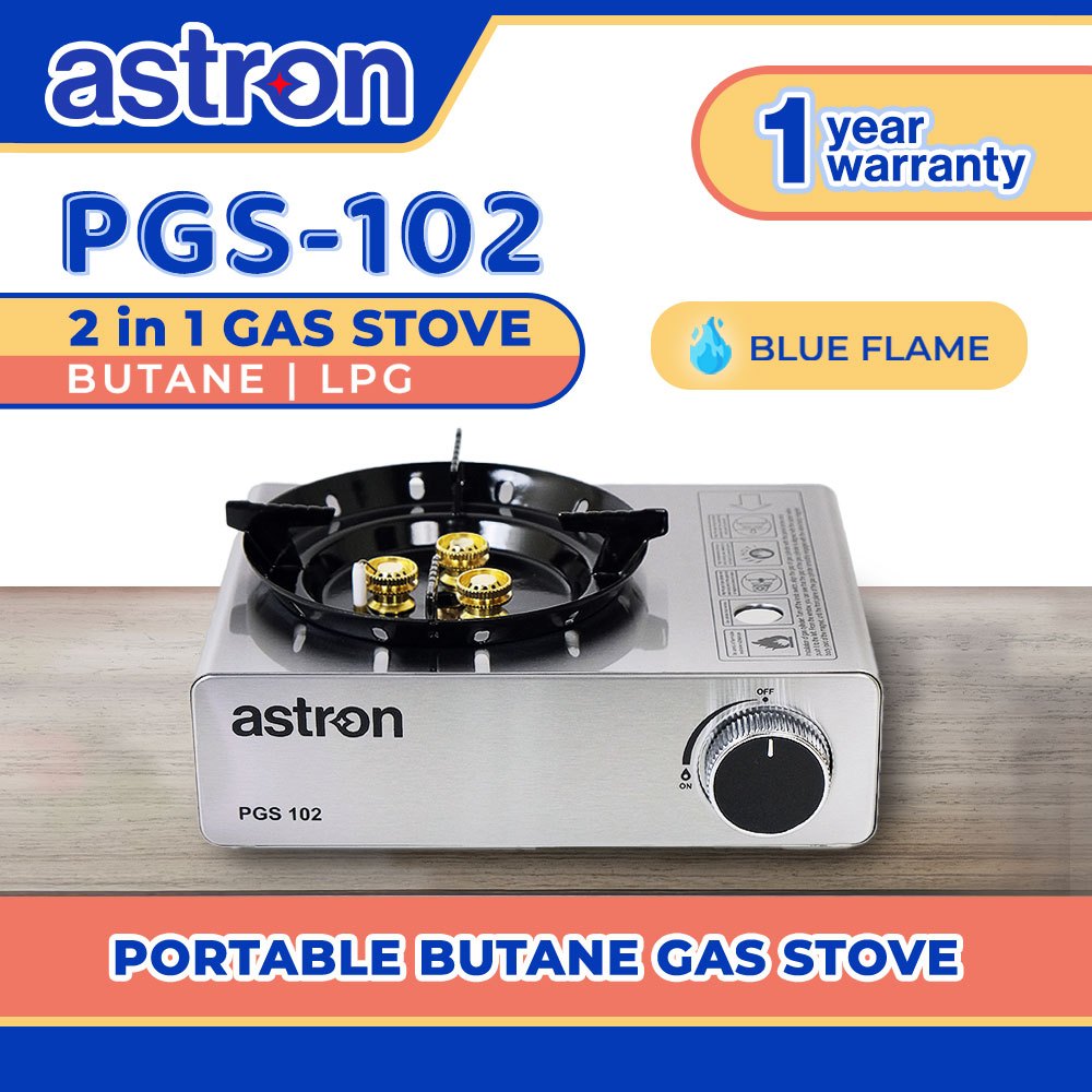 Astron PGS102 2 in 1 Portable Gas Stove - Butane & LPG Compatible ...