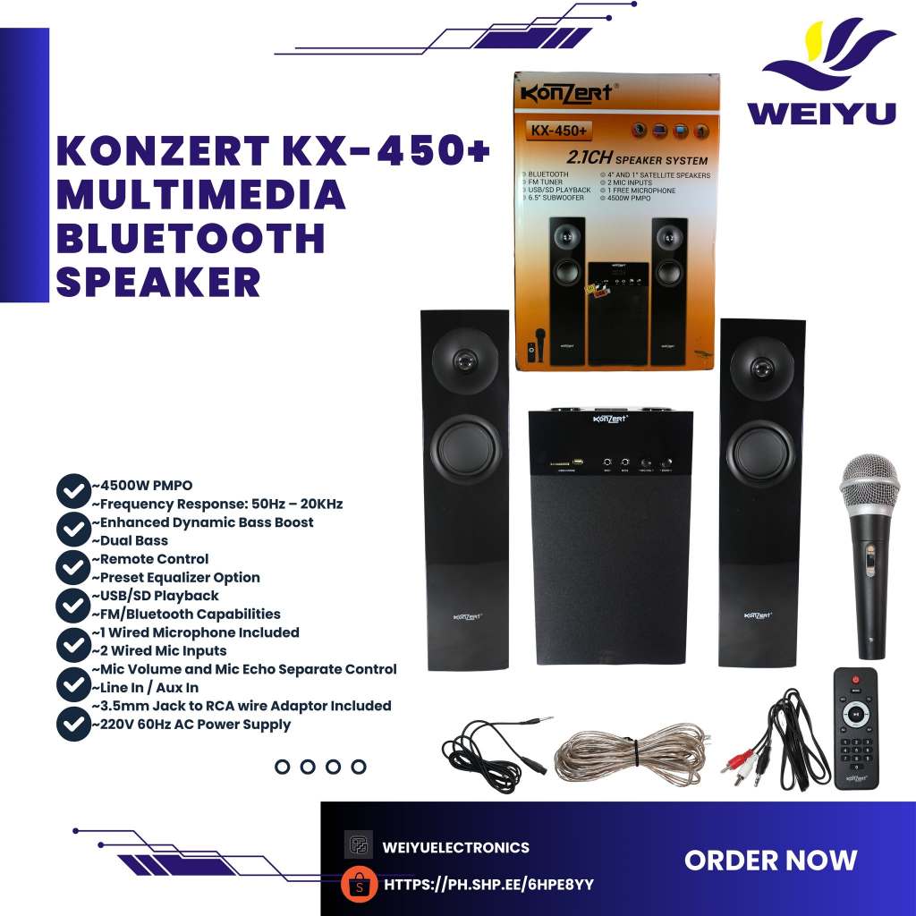 Konzert KX-450+ Multimedia bluetooth Speaker | Shopee Philippines