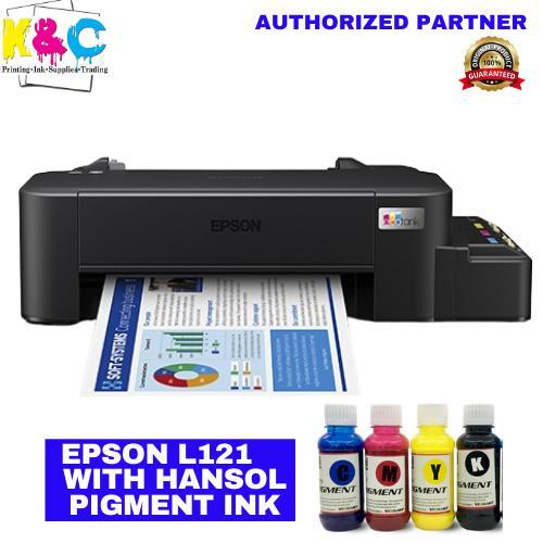 EPSON L121 EcoTank Ink Tank Printer with Bundle Hansol Pigment Ink Set ...