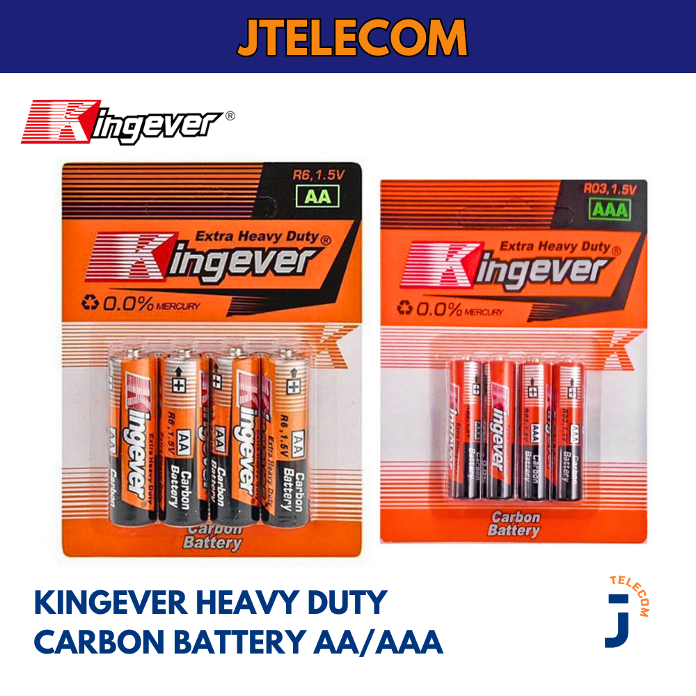 KINGEVER AAA/AA HEAVY DUTY CARBON BATTERY 4 PCS | Shopee Philippines