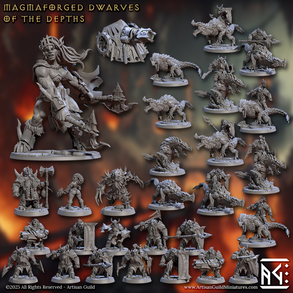 Magmaforged Dwarves by Artisan Guild miniatures DND tabletop minis ...