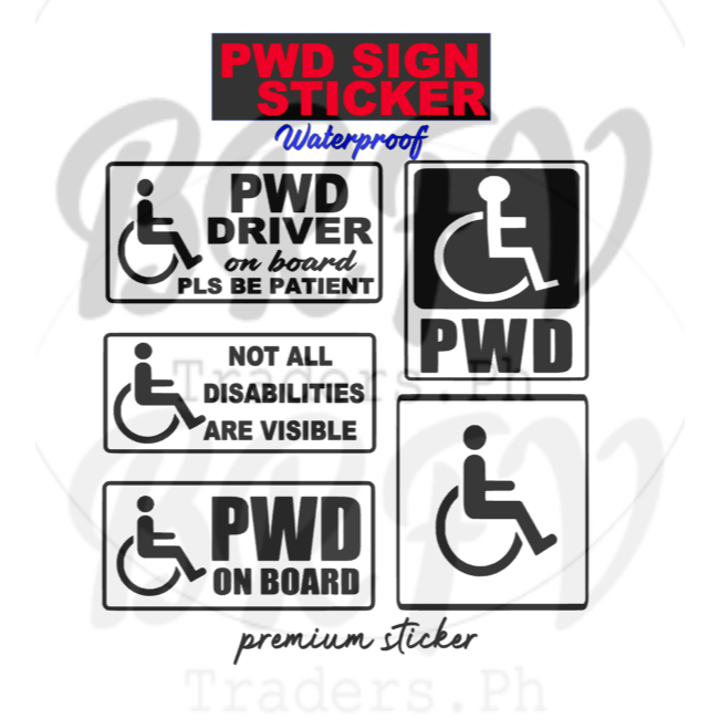 PWD Sign Sticker Premium Decals Vinyl Sticker | Shopee Philippines