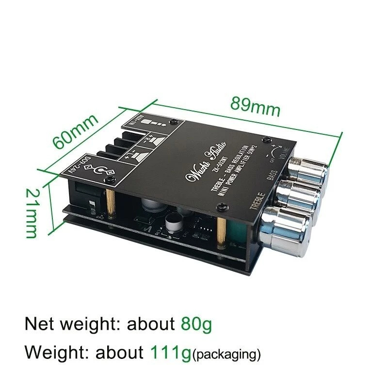 Mini Amplifier ZK 502MT 12v 24v Bluetooth 5.0 Subwoofer 2x50w Bass Treble Amplifier | Shopee ...