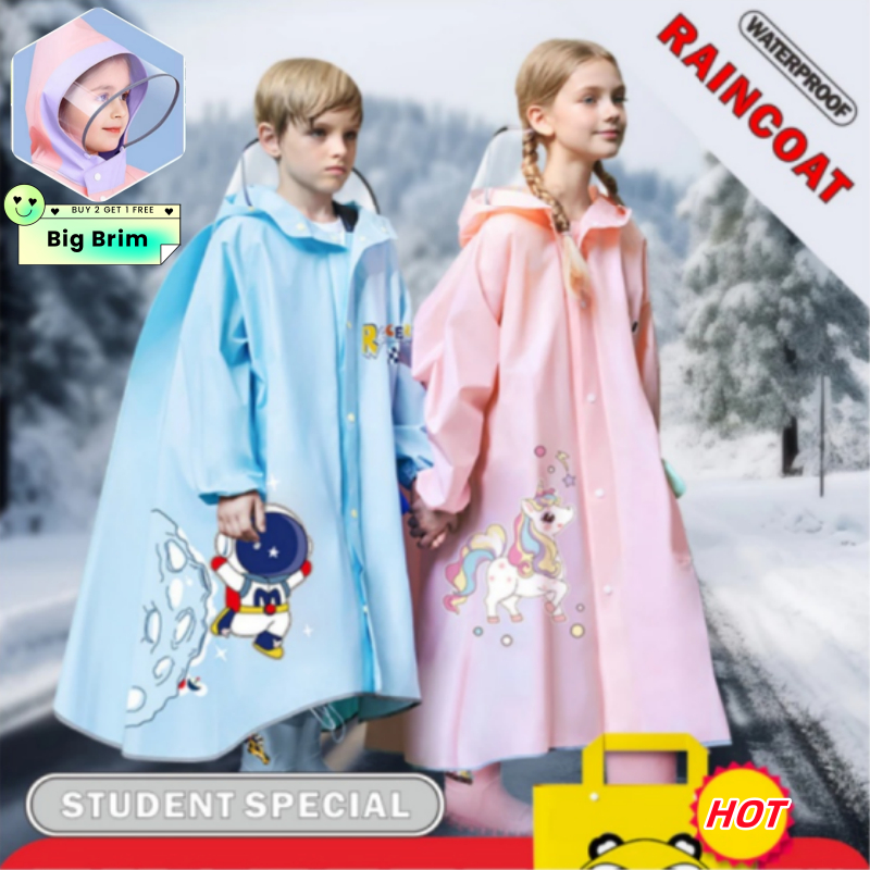 COD Unicorn cartoon raincoat EVA raincoat for kids Boys and girls ...