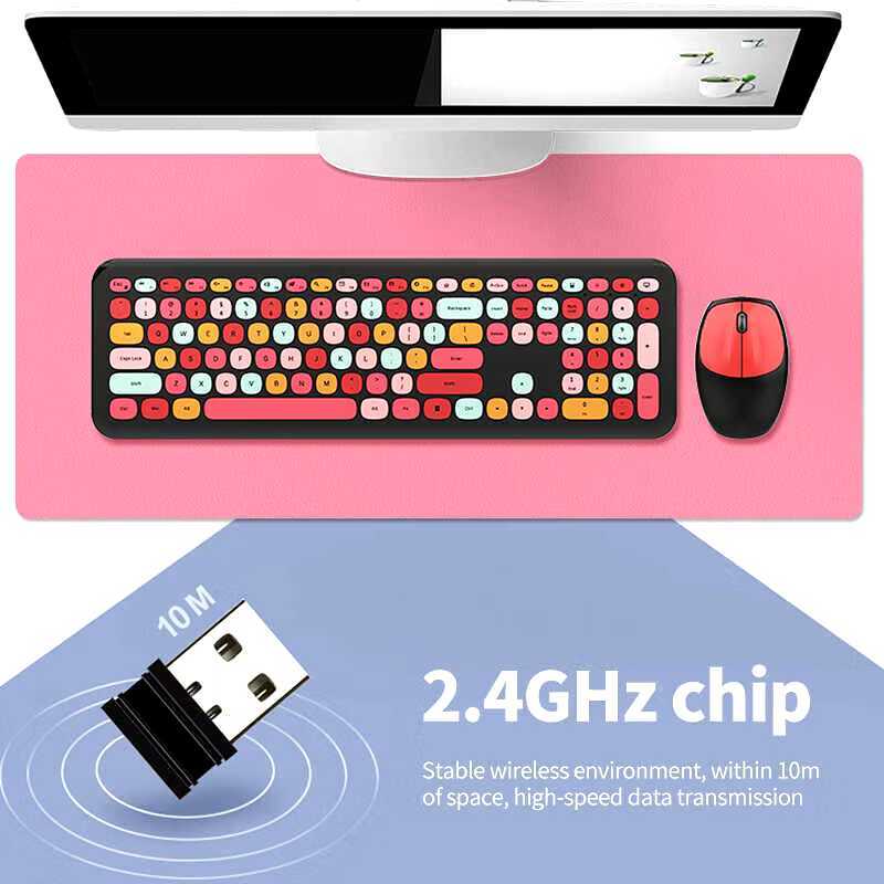 Mixed Color Keycaps Wireless Keyboard and Mouse Combo 2.4G Wireless ...
