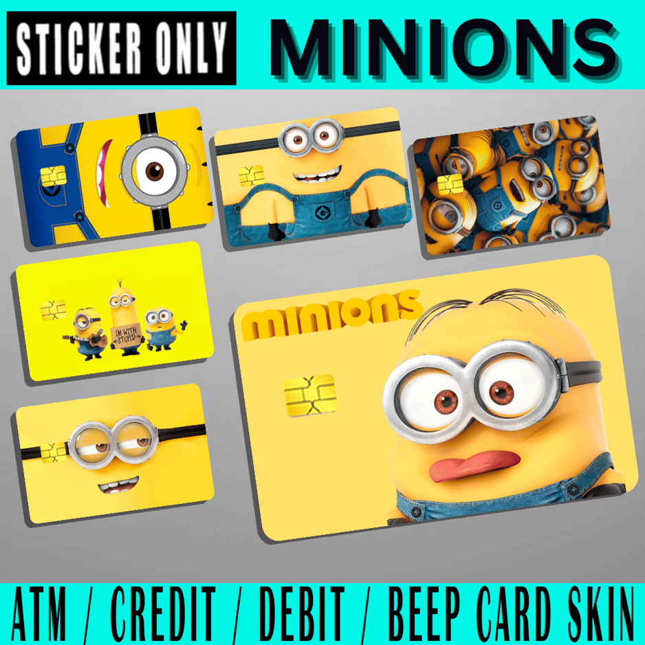 MINIONS Card Sticker - Vinyl Matte Laminated Waterproof Scratch Proof ...