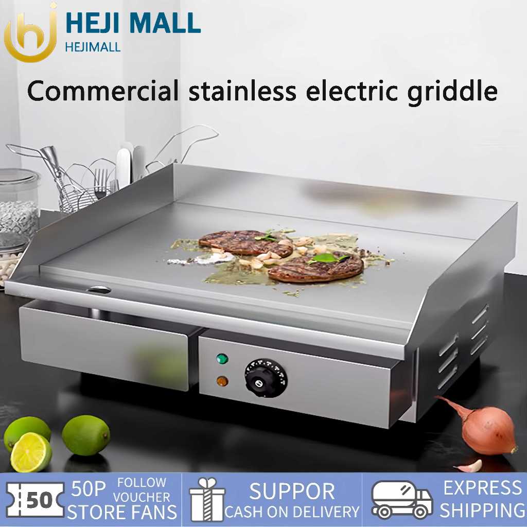 Commercial Stainless Steel Griddle BBQ Countertop Grill Pan Hot Plate ...
