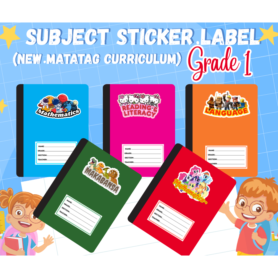 Grade 1 Subject Sticker label set (new curriculum matatag) affordable ...
