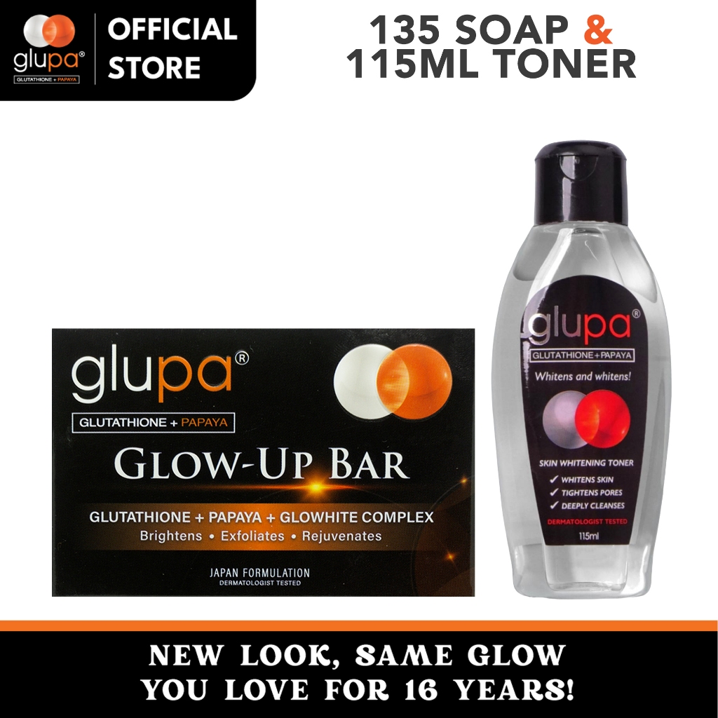 Glupa Skin Whitening Toner + Glupa Skin Whitening Soap 135g | Shopee ...