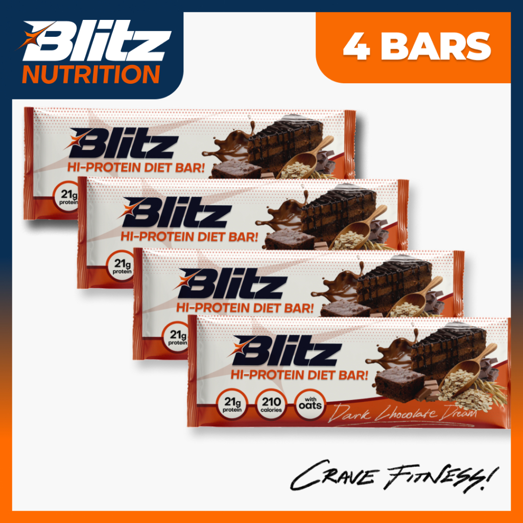 [4-Bar Bundle] Blitz Dark Chocolate Dream Hi-Protein Diet Bar - Protein ...