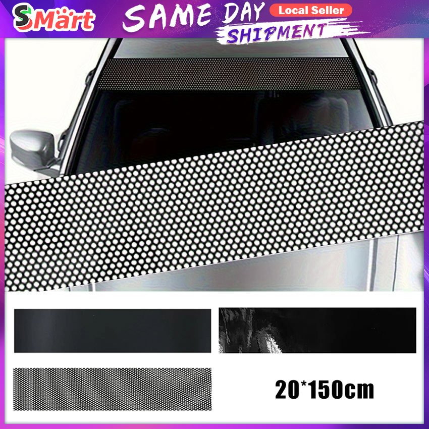 Car Windshield Sunshade Perforated Vinyl Stickers Sheet Auto Window ...