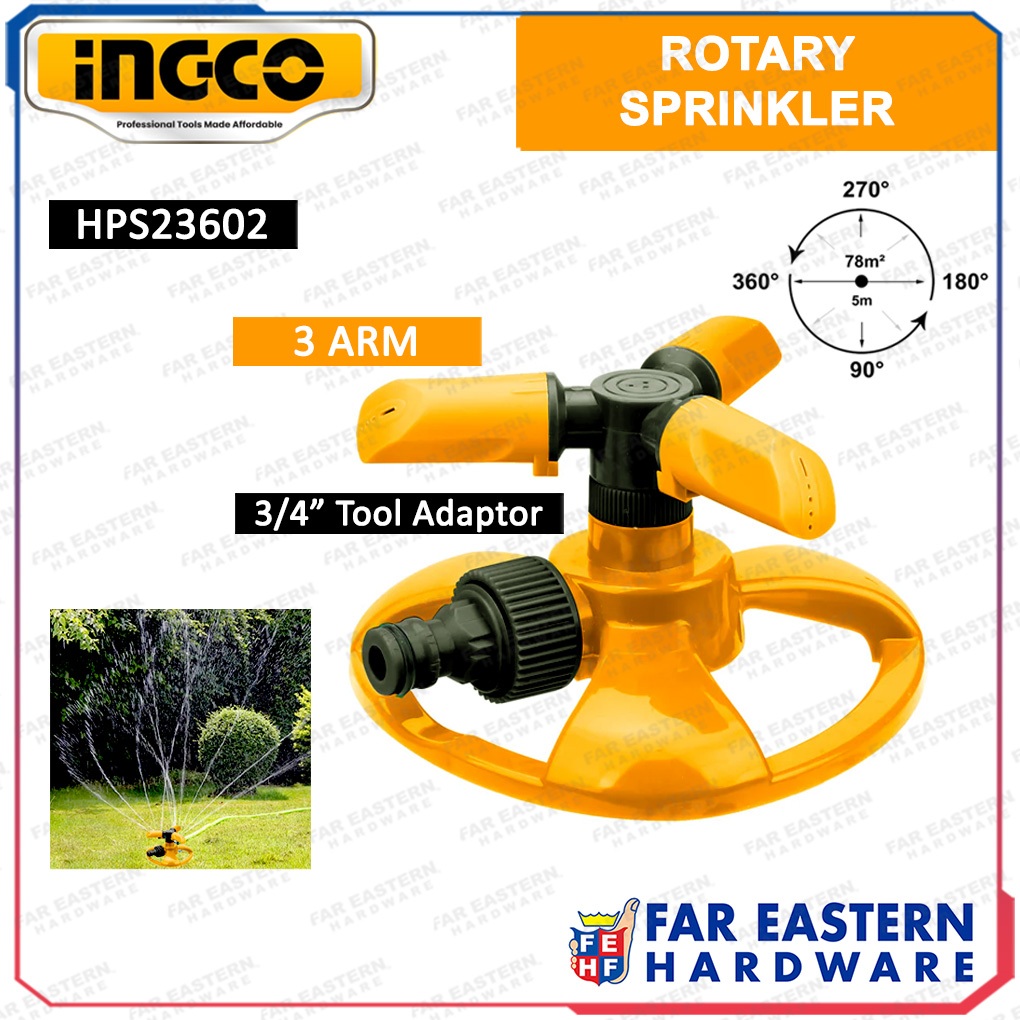 INGCO Rotary Water Garden Sprinkler 3 Arm HPS23602 INHT | Shopee ...