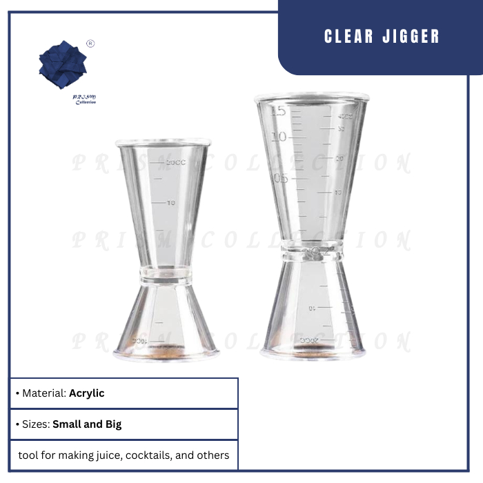 PRISM COLLECTION Clear Jigger - Barware, Bar Tool, Cocktail Mixing ...