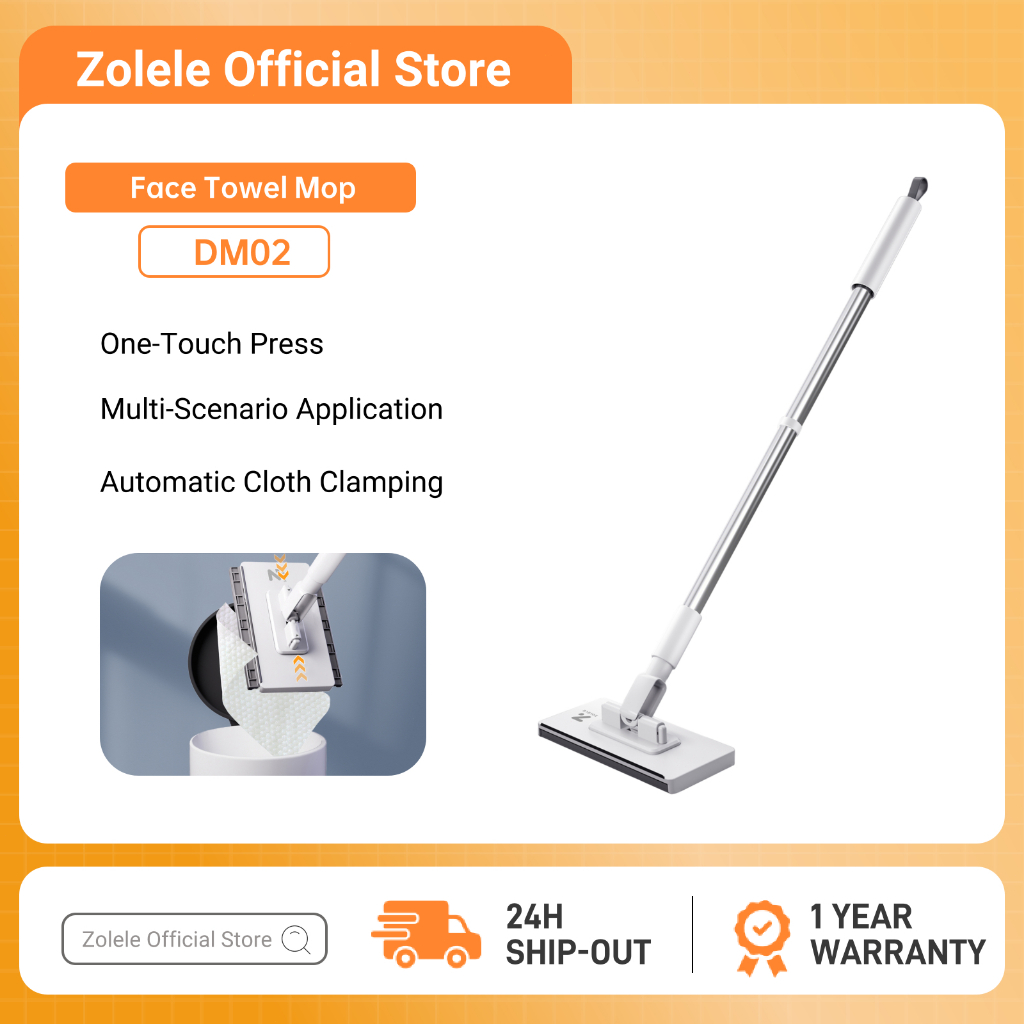 ZOLELE DM02 Disposable Face Towel Mop 360° Rotation Electrostatic Dust Removal Mop | Shopee ...