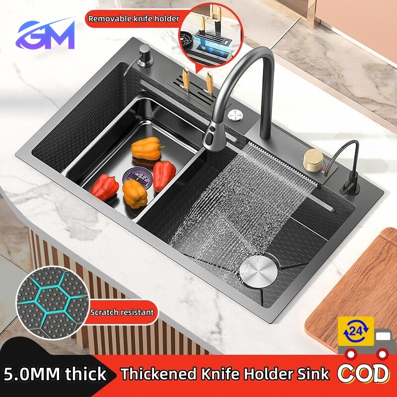 With knife holder kitchen sink SUS304 stainless steel sink with ...