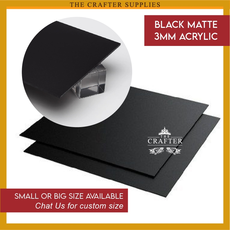 3mm Acrylic Matte Black Sheet Part 2 Pre Cut Size Plastic Glass ...