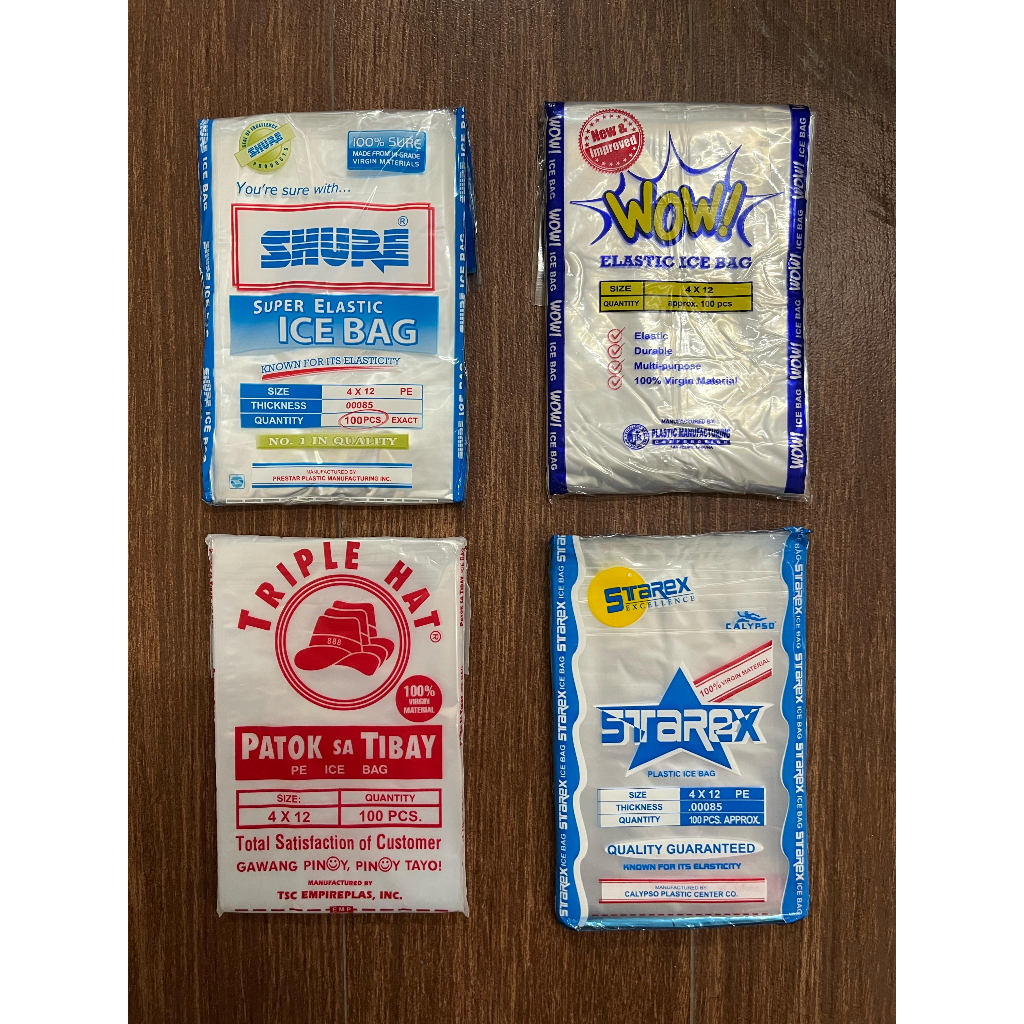 PER PACK 4x12 SHURE / STAREX / WOW / PATOK ICE BAG 100 pcs/pack ...