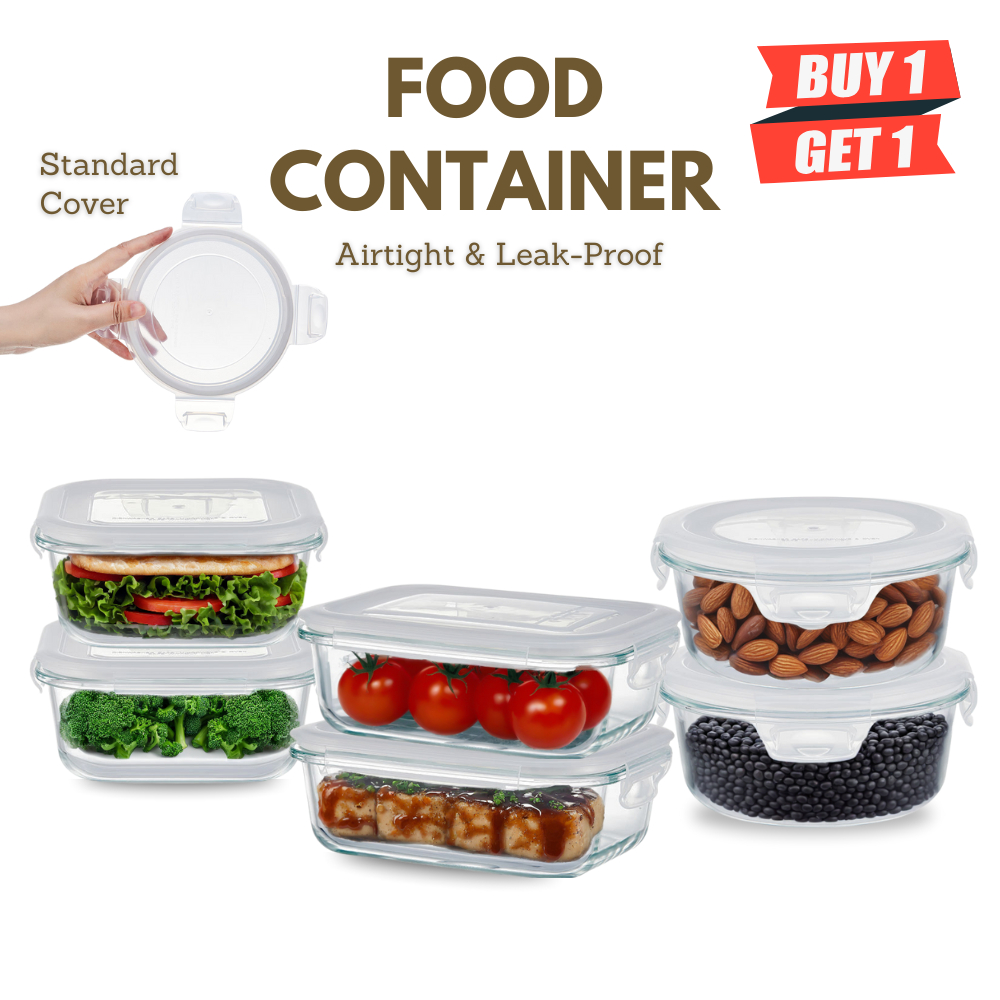 LOCAUPIN BUY 1 TAKE 1 Food Container Lunch Box Standard Cover Airtight ...