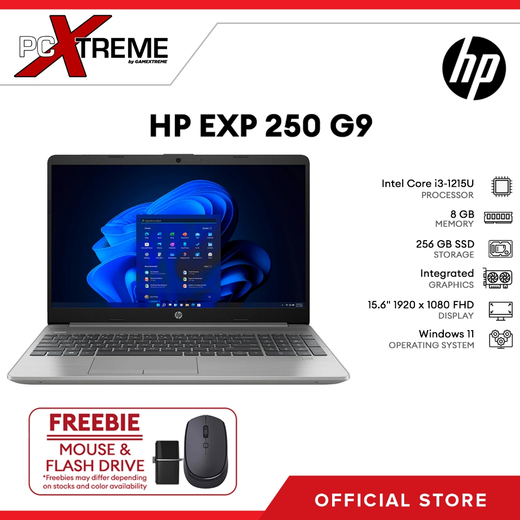 HP EXP 250 G9 15.6" FHD Laptop i3-1215U 8GB/256GB SSD Win11 Asteroid ...
