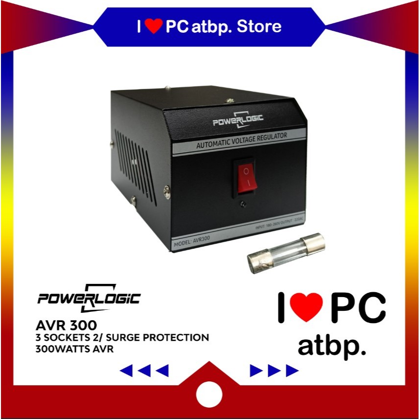 Powerlogic AVR-300 ( 300watts AVR, with surge protection 3 x 220v ...